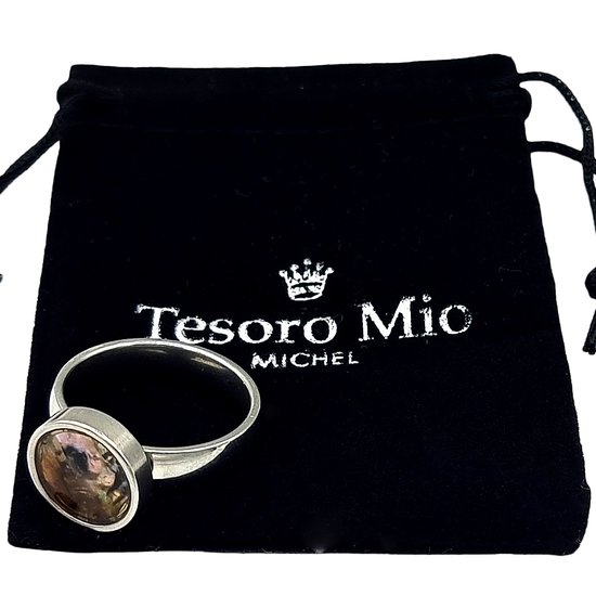 Tesoro Mio Michel – Stalen Ring –Schelp Van Zeeoor / Abalone – Staal ...
