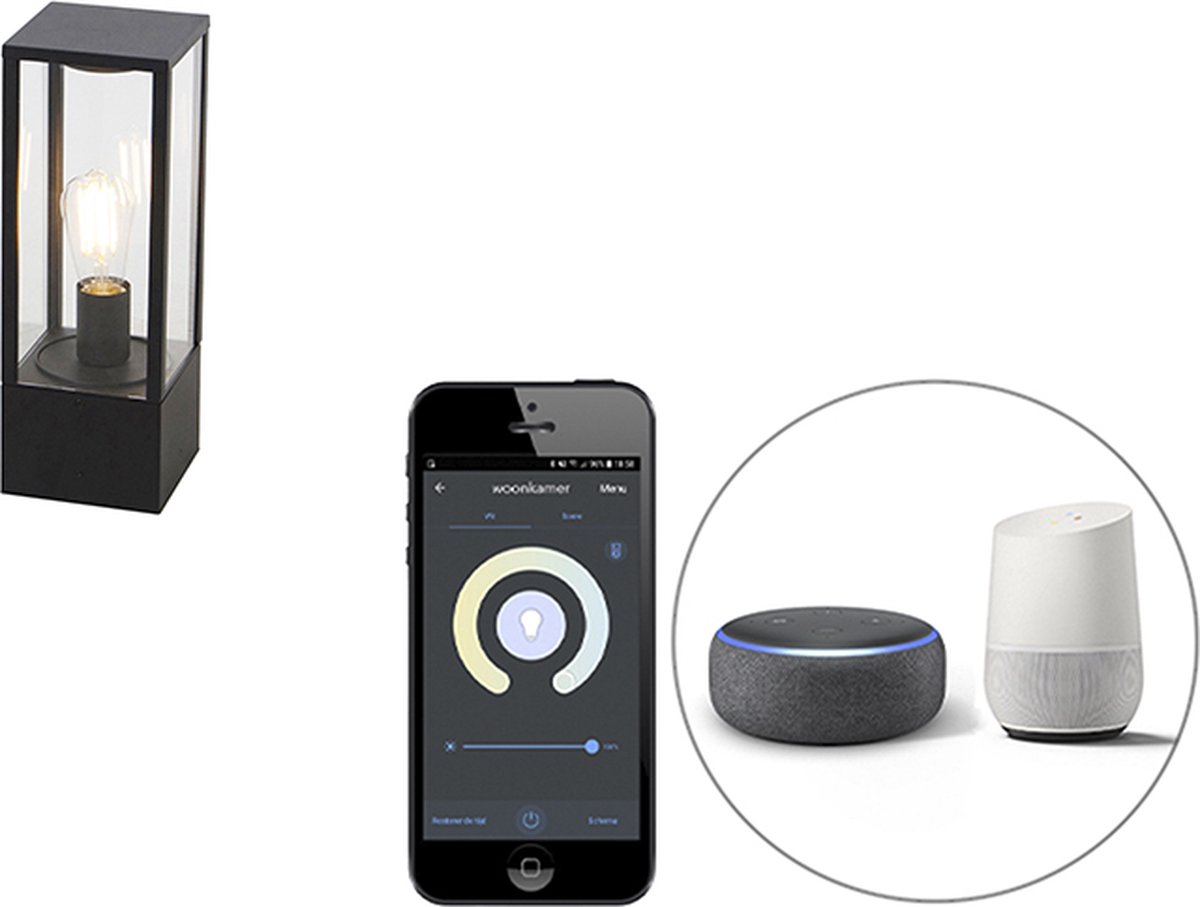 QAZQA charlois - Design LED Smart Staande Buitenlamp | Staande Lamp ...