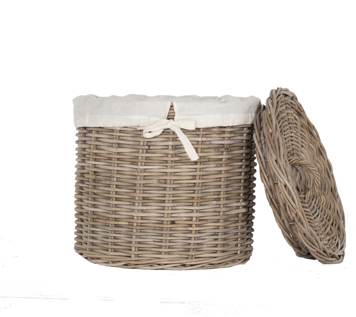 Rieten Wasmand - Ø44cm & 40cm Hoog - Naturel - Ronde Rotan Wasmand Elle ...