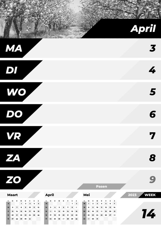 GROTE LETTERS - Weekkalender 2023 - Wandkalender - Ophangbaar - A4 ...