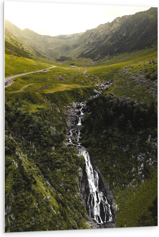 WallClassics - PVC Schuimplaat- Waterval door de Vallei - 80x120 cm ...