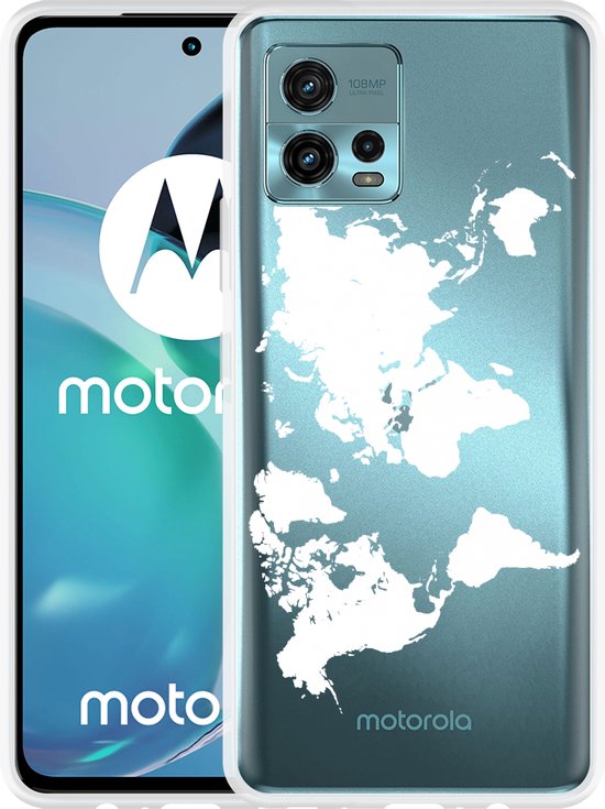 Cazy Hoesje geschikt voor Motorola Moto G72 - World Map | bol