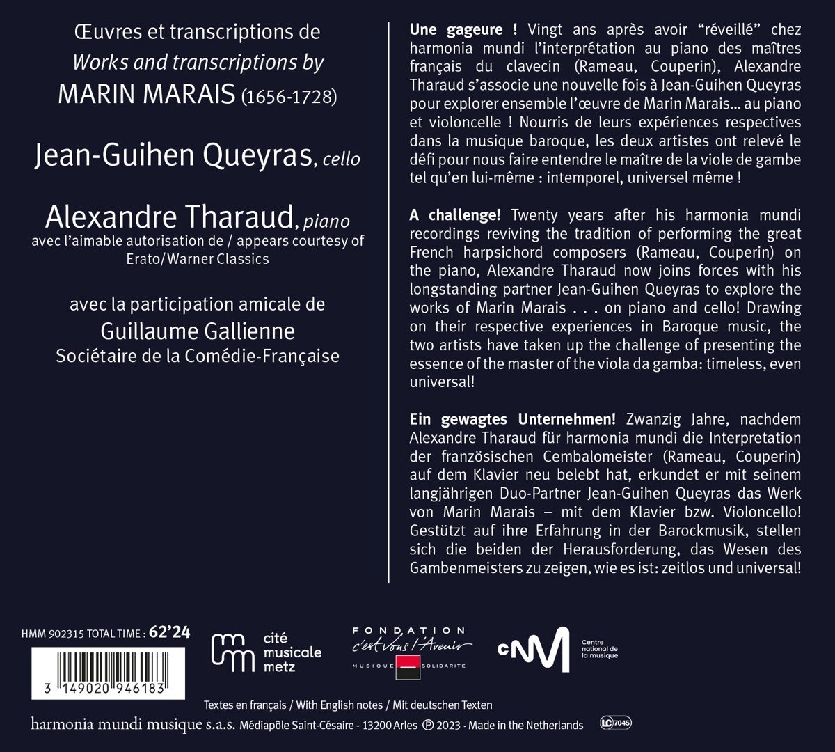 Jean-Guihen Queyras & Alexandre Tharaud - Les Folies d' Espagne, Marin Marais (CD),... | bol