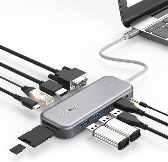 elf-in-een Type-C USB-gegevenshubzender | bol.com