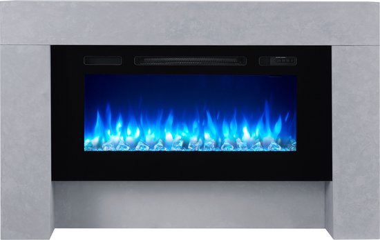 Richen - Elektrische Haard Herkules Grijs - 3D vlammeneffect - 4 ...