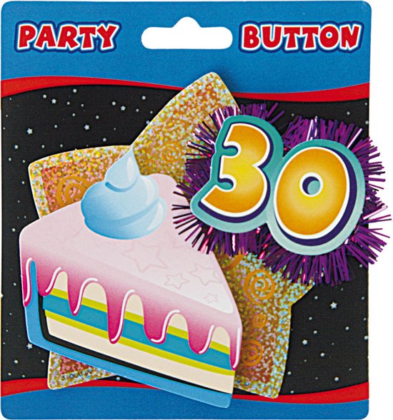 Verjaardag Button - 30 Jaar - Taart - Feest - Button | bol.com