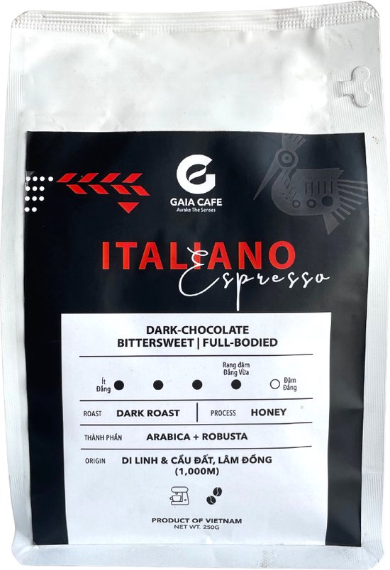 Italiano Espresso Honey Process Vietnamese Koffiebonen Aanbieding 500g ...