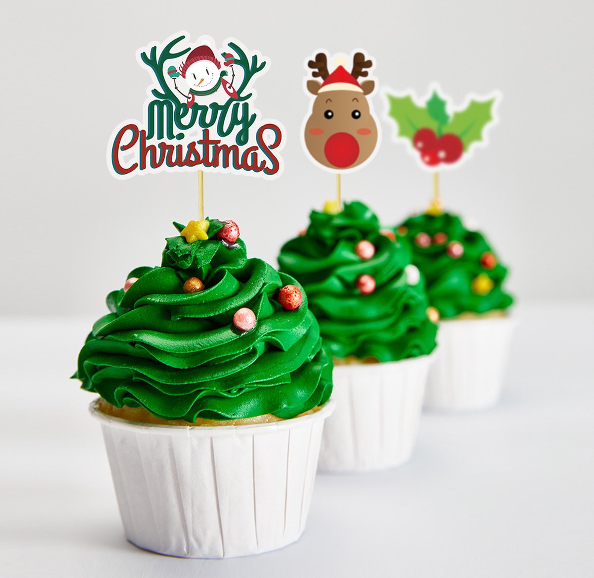 Cocktailprikkers Kerst 15 stuks - Cupcake Prikkers - Cupcake Versiering ...