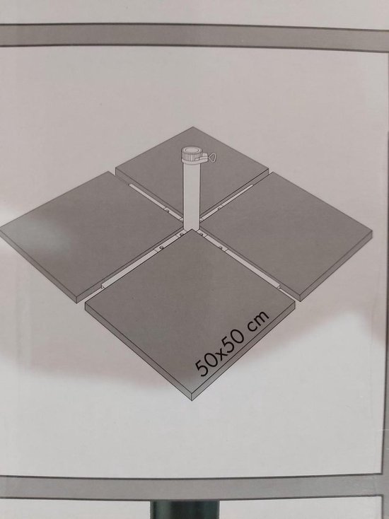 Parasolvoet INOX -Roestvrijstaal - Universeel - Parasols tot 4 meter ...