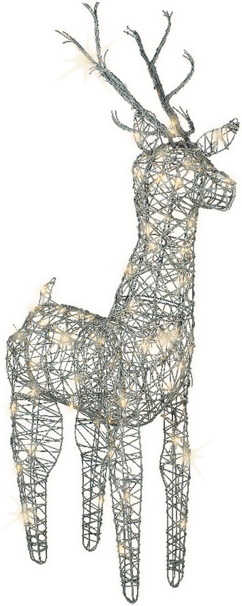 Sierlijke grijze rotan hert met LED verlichting voor buiten en binnen ...