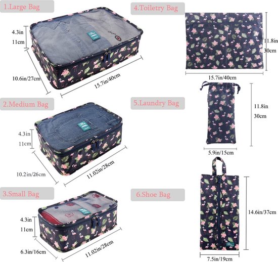 Packing Cubes Set Kleding Organizer Voor Reis Koffer Opbergzakken Voor ...