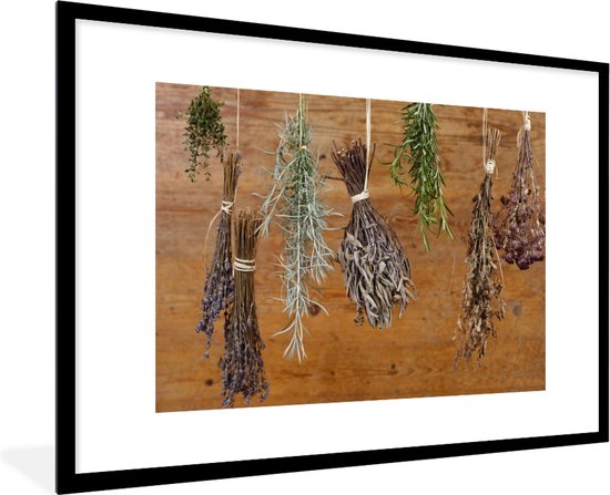 Fotolijst incl. Poster - Gedroogde kruiden - 120x80 cm - Posterlijst | bol