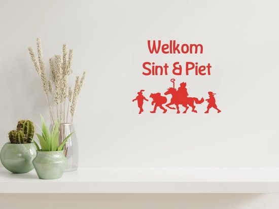 Stickerheld - Muursticker Welkom sint en piet - Woonkamer - Sinterklaas ...