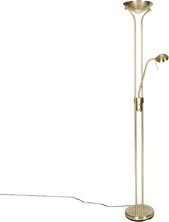 Lumière Vloerlamp June Gold | Staande lamp - Leeslamp - Dim to warm ...