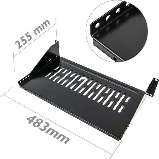 RackMatic - Plateau rack 2U à montage frontal de 255 mm de profondeur ...