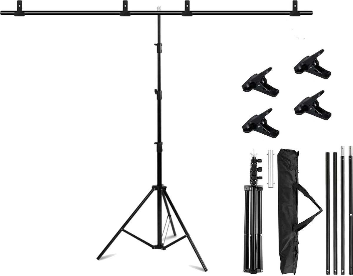 Forme en T - Système de toile de fond portable - Comprend 4 Heavy Duty ...