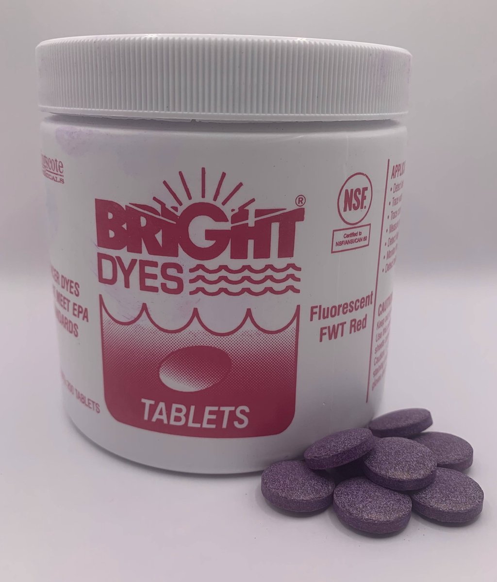 Lekdetectie rode fluorescerende kleurstof tabletten Bright Dyes ...