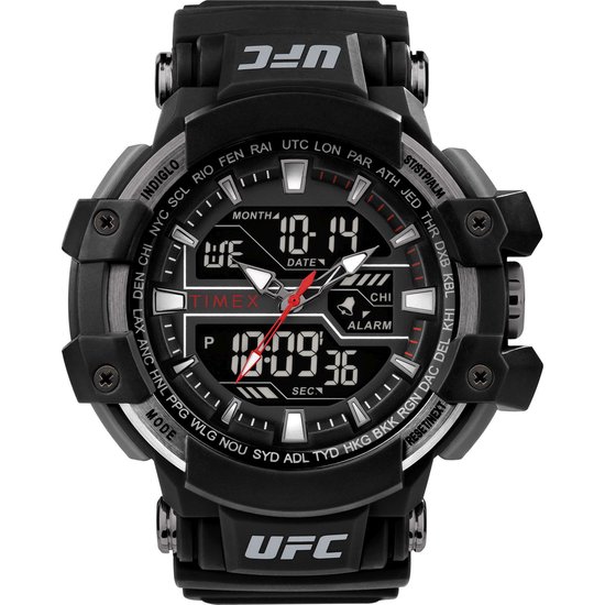 Timex UFC Combat TW5M51800 Horloge - Kunststof - Zwart - Ø 53 mm | bol.com