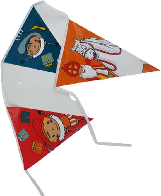 Vlaggenlijn Sinterklaas met piet - Rood / Multicolor - Kunststof - 6 ...