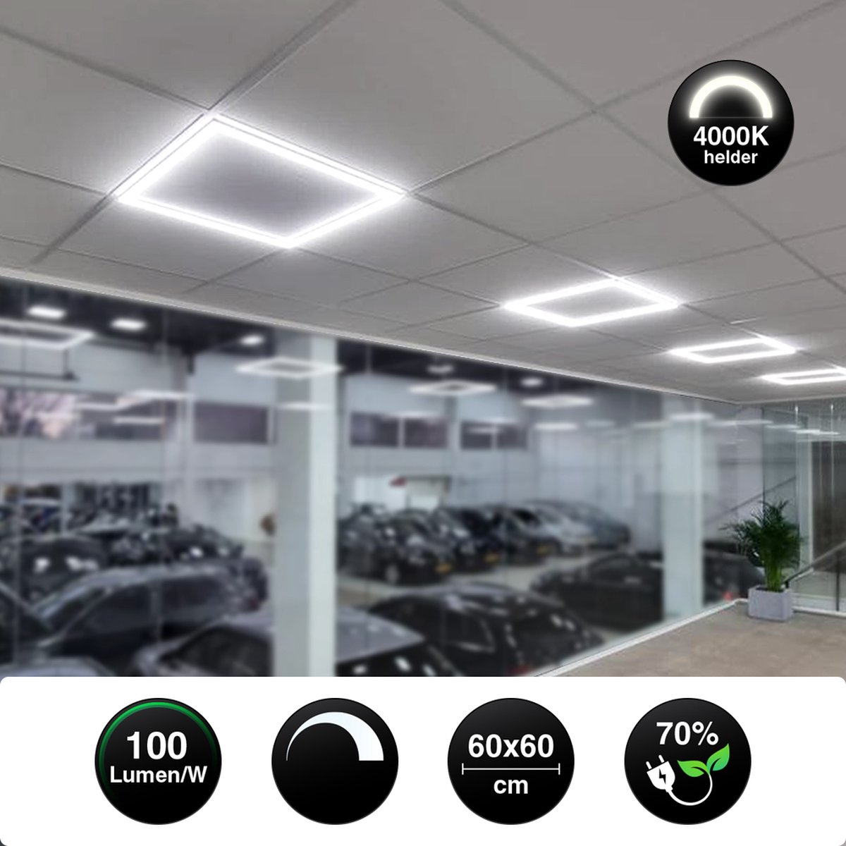 Linear LED Paneel Dimbaar - 2 Stuks - Verlichtige rand - Vierkant ...