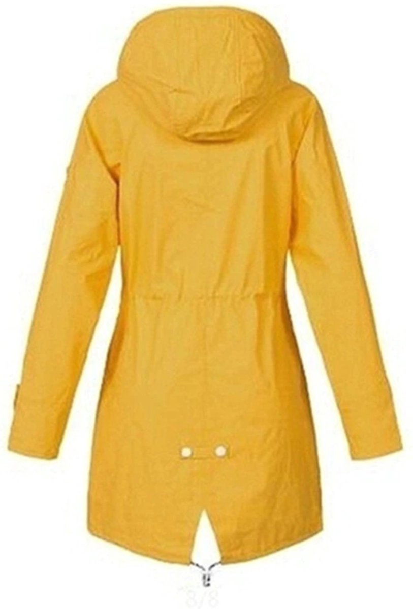 Waterdichte jas - Dames - Speciale regenjas - Lichtgewicht jas - Geel - Maat XS | bol.com