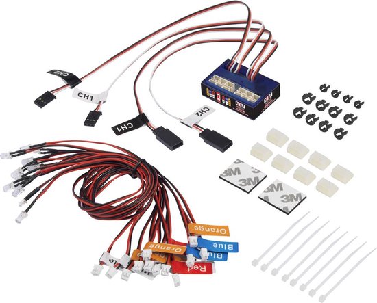 Reely LED-verlichting Wit, Oranje, Rood, Blauw Knipperend 4.8 - 6 V RE ...