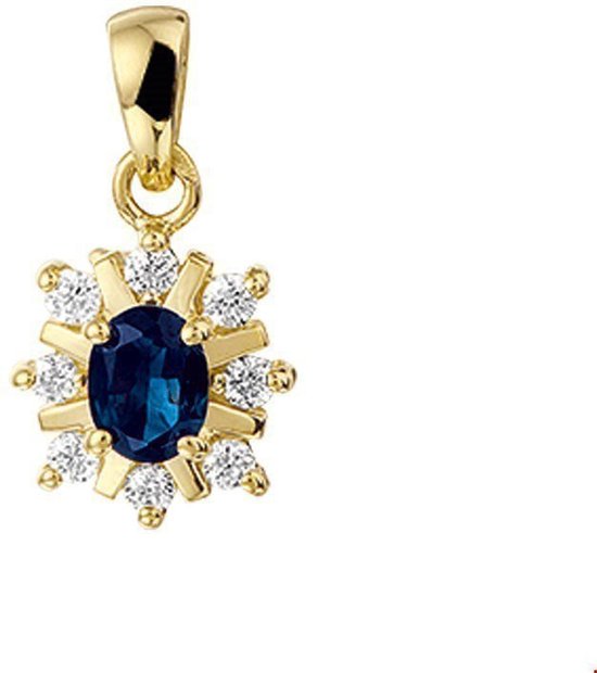 Hanger Saffier 0.45ct En Diamant 0.152 Ct Halo | bol