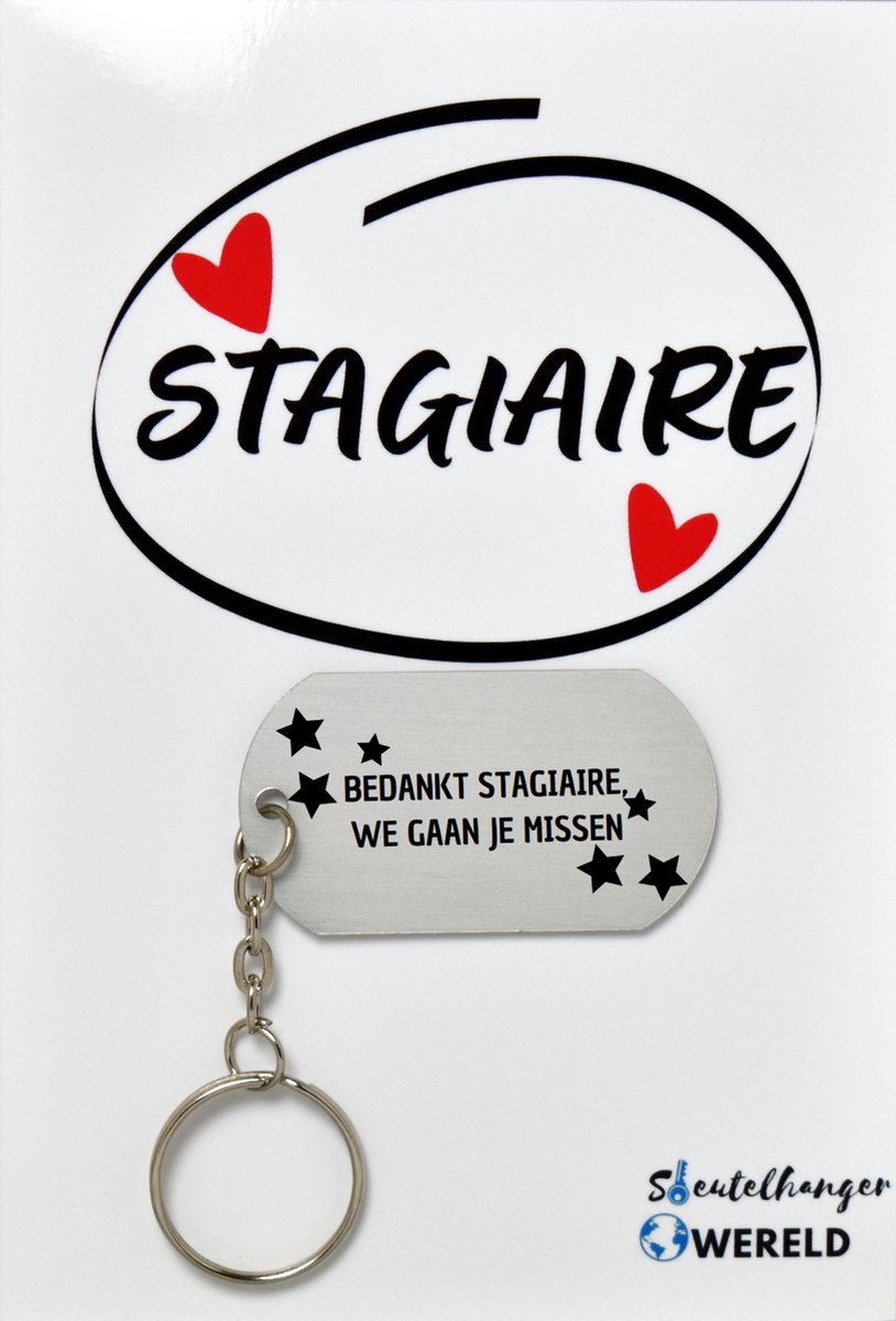 Bedankt stagiaire we gaan je missen - Sleutelhanger inclusief kaart ...