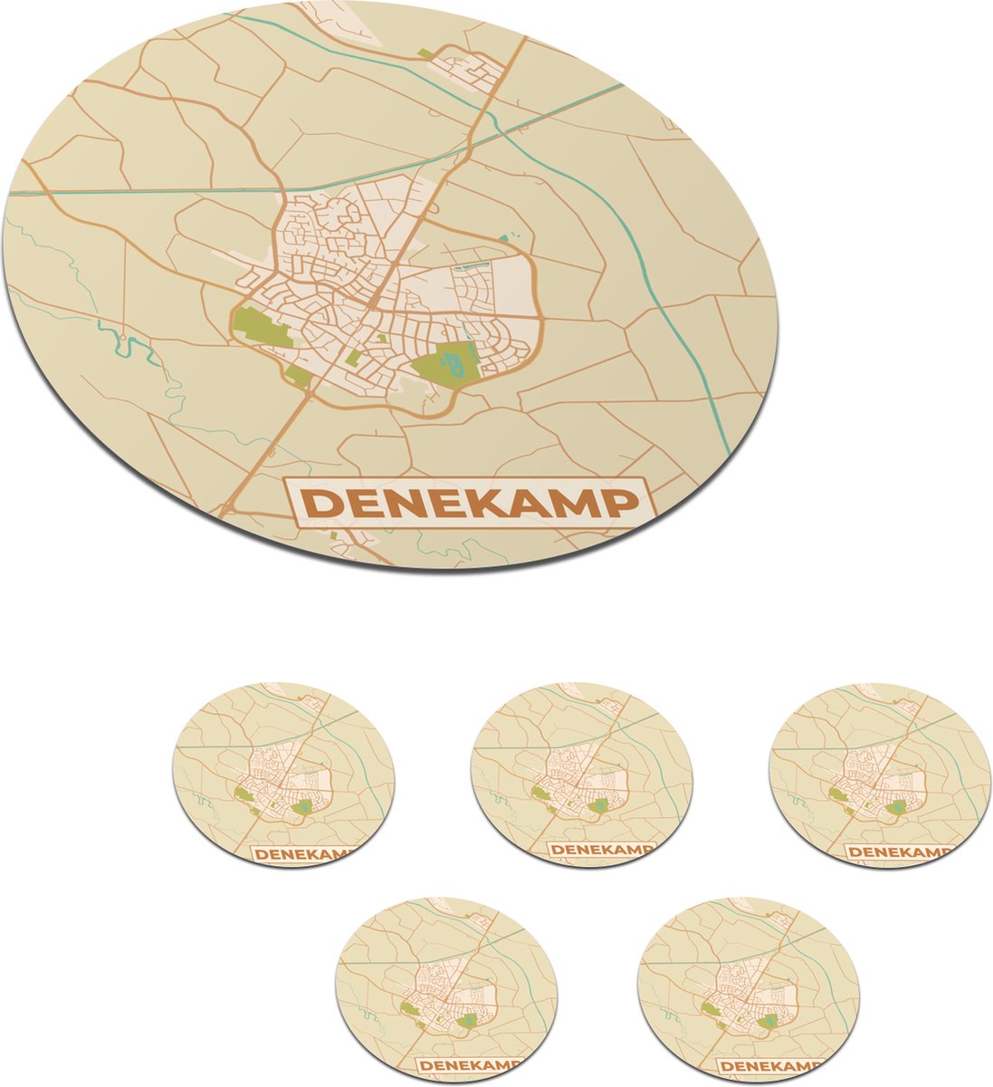 Onderzetters voor glazen - Rond - Kaart - Denekamp - Plattegrond ...