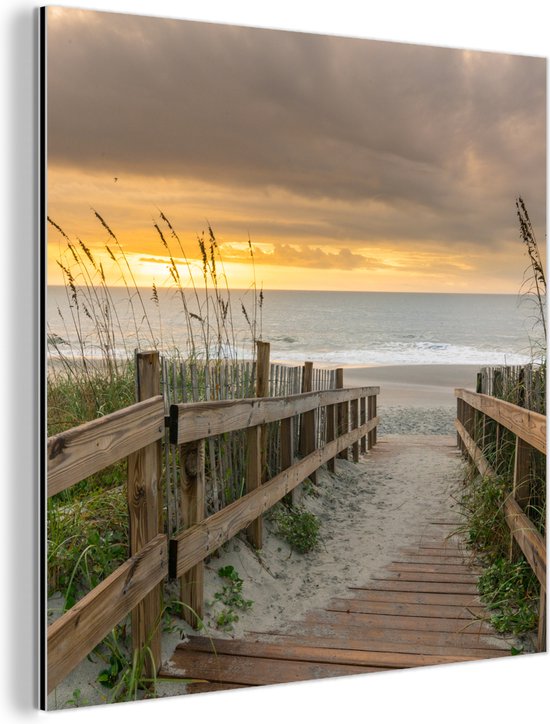 Wanddecoratie Metaal - Aluminium Schilderij Industrieel - Strand - Zee - Duin - Pad -... | bol