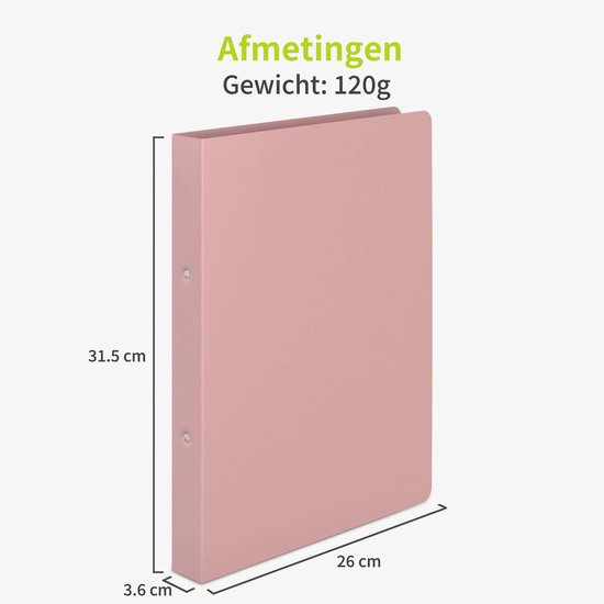 ACROPAQ - 8 x Ringmap - A4 met 2 ringen, Esthetisch mooie pastel ...