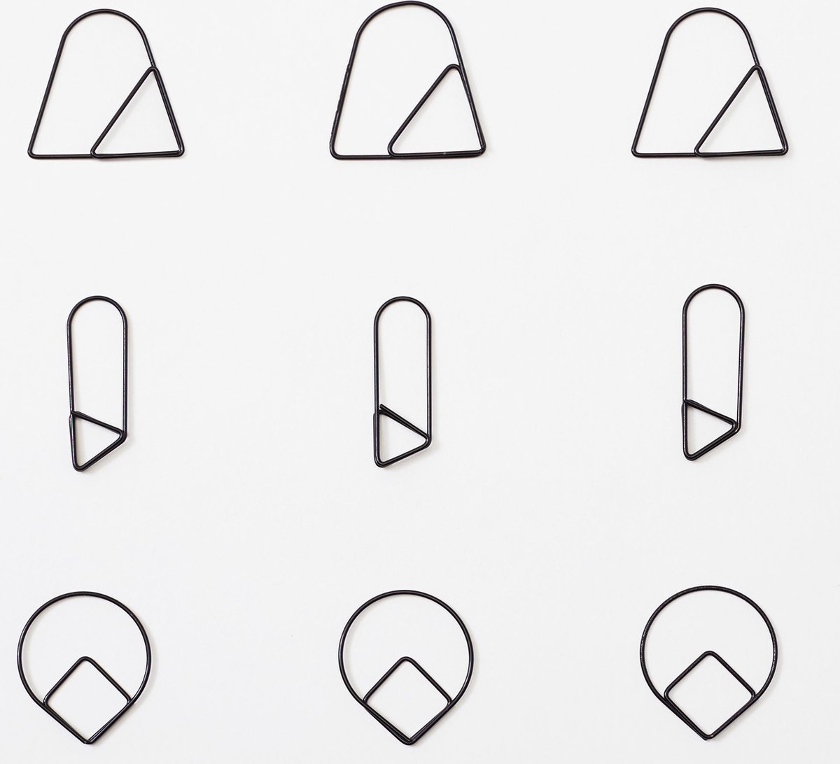 Areaware - Set van 9 Design Paperclips - Zwart | bol.com