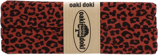 Oaki Doki tricot de luxe biaisband 3007 panterprint Roest | bol