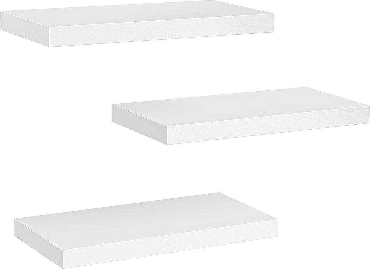 STOREMIC wandplank, witte wandplanken 38 cm, set van 3 witte zwevende ...