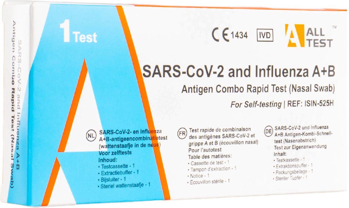 SARS CoV-2 and Influenza A+B Antigen Combo Rapid Test (Nasal Swab) For ...