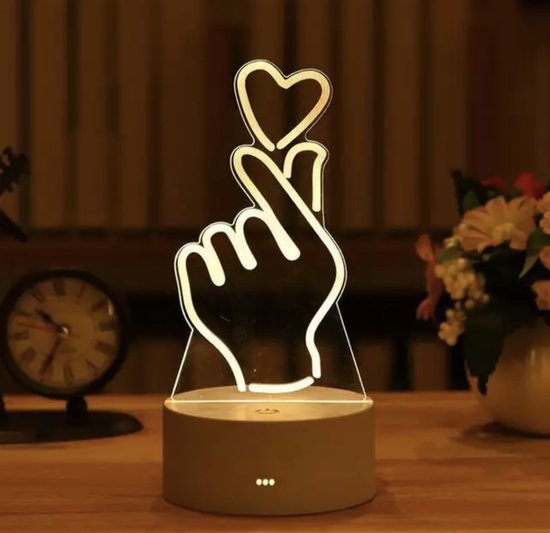 Romantisch Licht - 3D Led lamp- Nachtlamp - Valentijn | bol.com