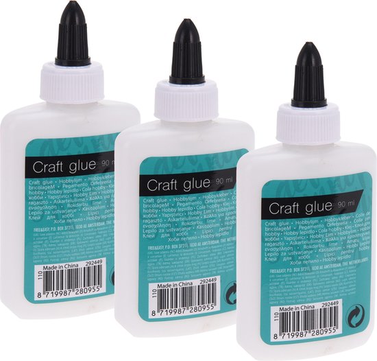 3x Stuks Hobby lijm - transparant - 90 ml | bol