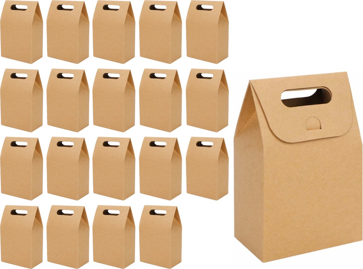 20 Stuks - Cadeau Doosjes - Met Ingebouwde Handvat - Koekjes Dozen ...