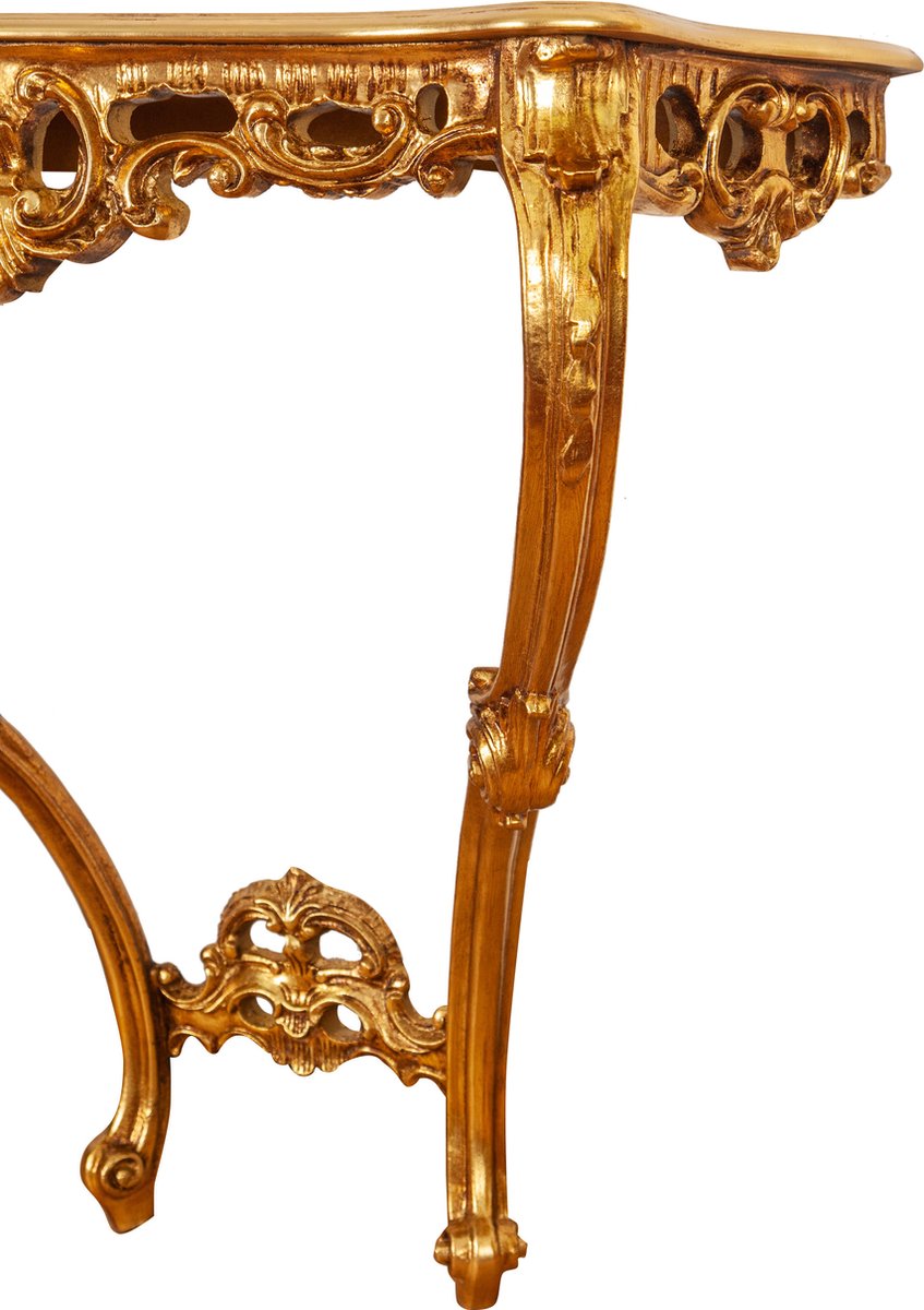 HOUTEN CONSOLE ANTIQUED GOUD BLAD AFWERKING GEMAAKT IN ITALIË | bol.com