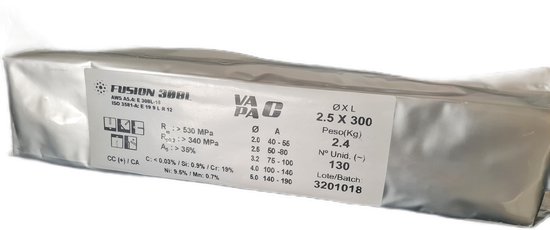 Fusionpoint 2,5mm RVS elektrode 308L (130 stuks / 2.4kg) | bol
