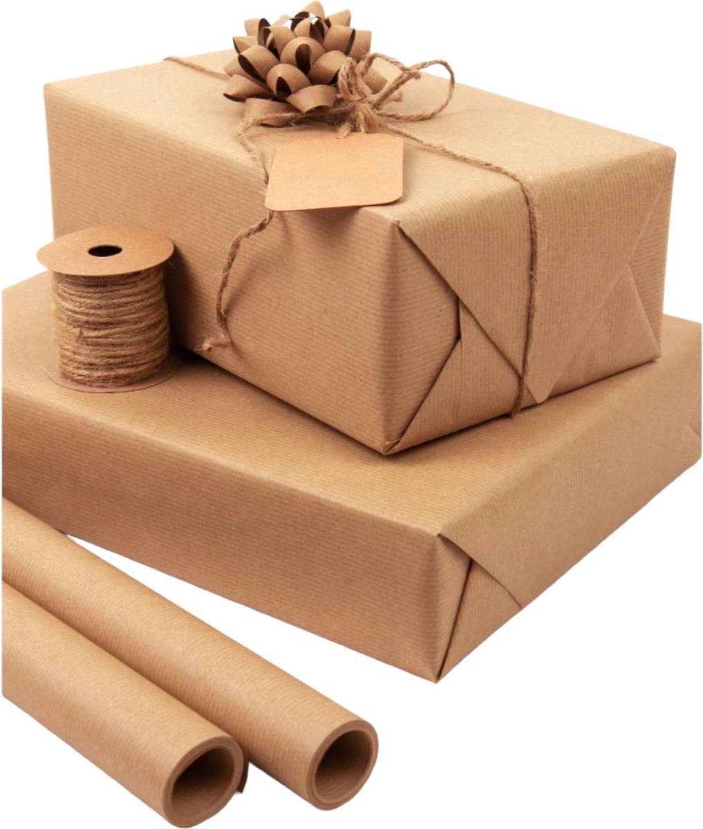 Benza cadeaupapier pakpapier inpakpapier - Bruin - 70 cm x 5 meter per ...