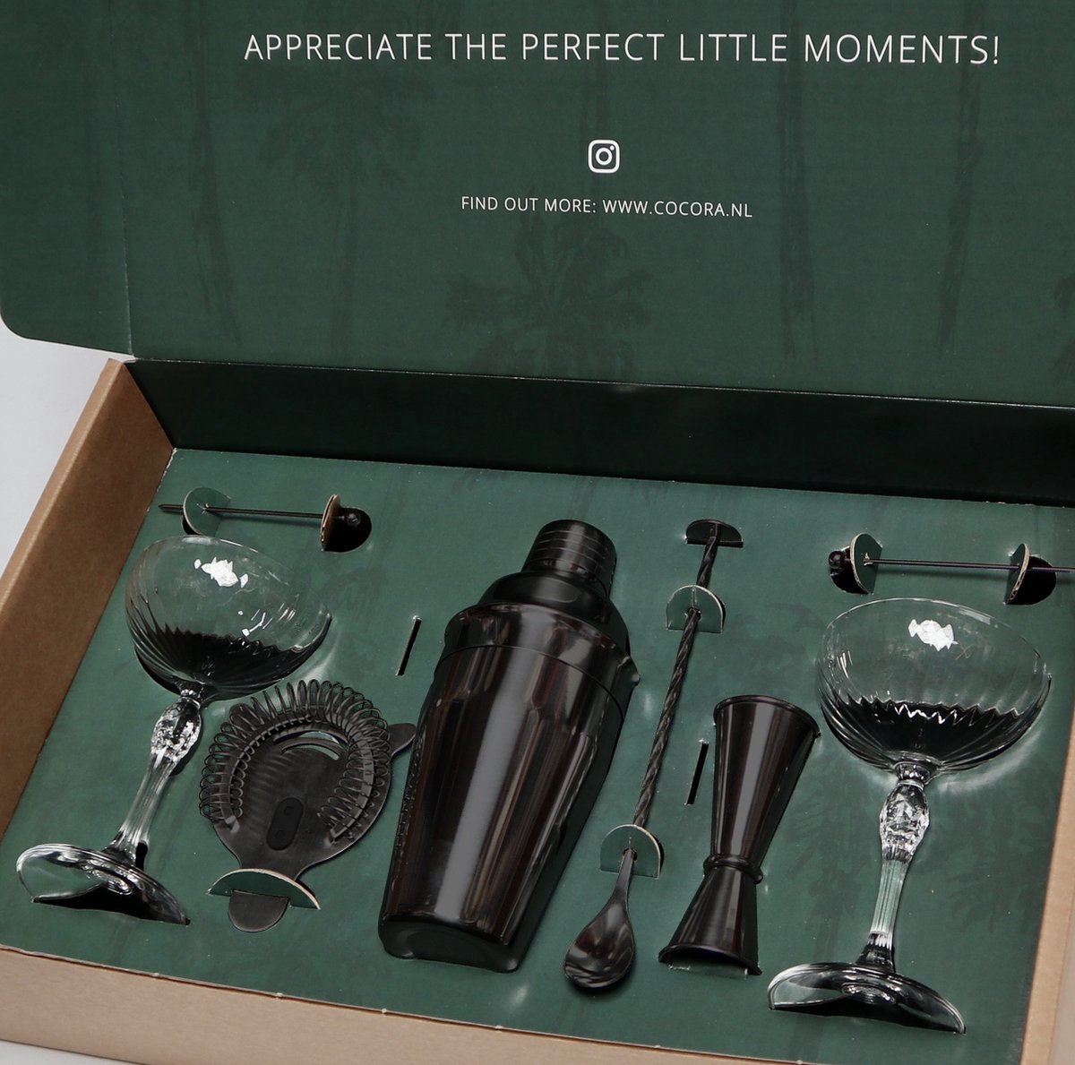 Cocora Martini Set - 9-delige RVS Cocktail Set - Cocktail Shaker ...