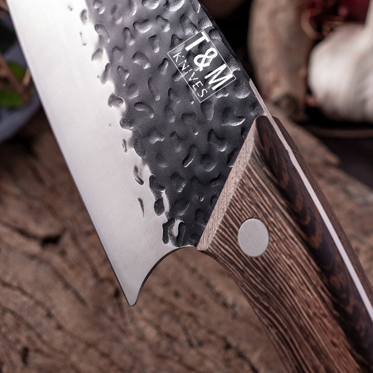 T&M Knives Hakmes Viggos Premium - Prachtig Koksmes Van Gehamerd Staal ...
