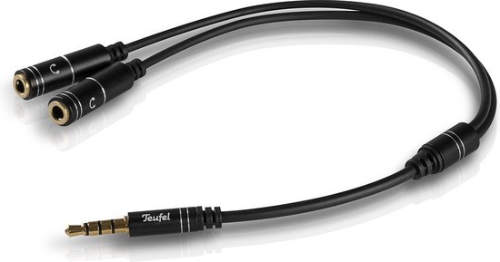 Teufel Y-splitter voor koptelefoonkabel , zwart | bol