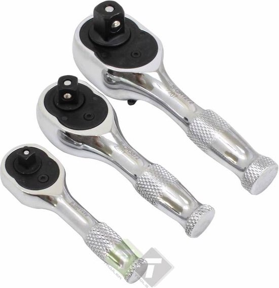 Stubby ratel set - 3 delig - Mini ratels - 1/2, 3/8 en 1/4 duims ...