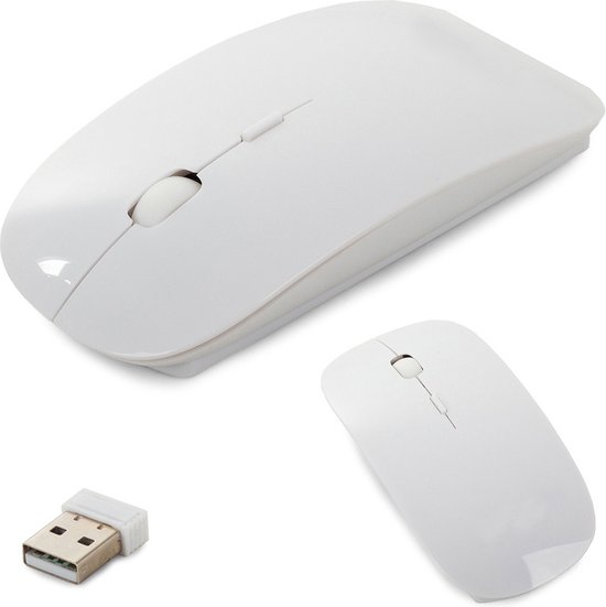 Optische Draadloze Muis, Slank- 2,4 GHZ- Wit | bol