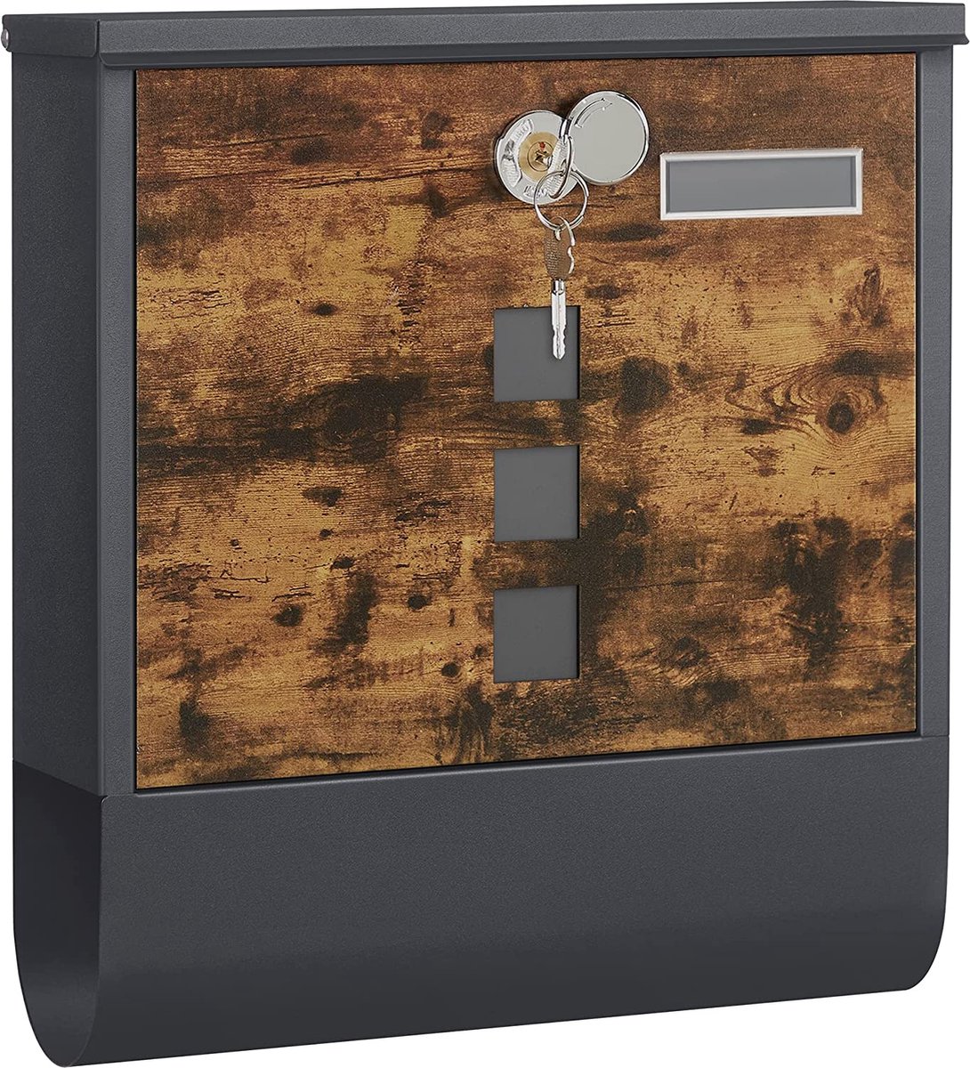SONGMICS Brievenbus, wandbrievenbus, slot met koperen sluitcilinder ...