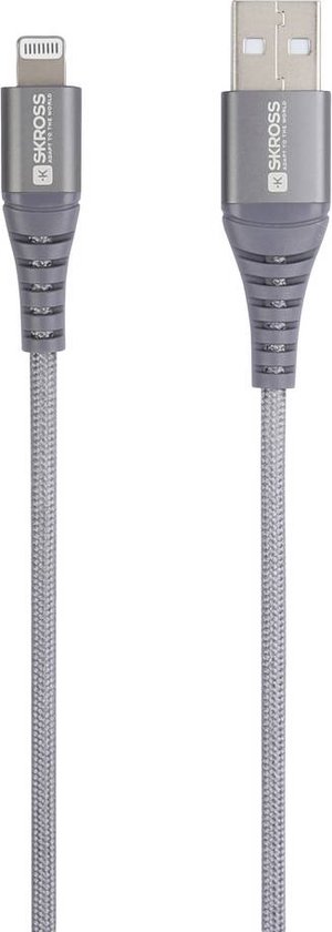 Skross USB-kabel USB 2.0 USB-C stekker, Apple Lightning stekker 2.00 m Space grijs... | bol.com