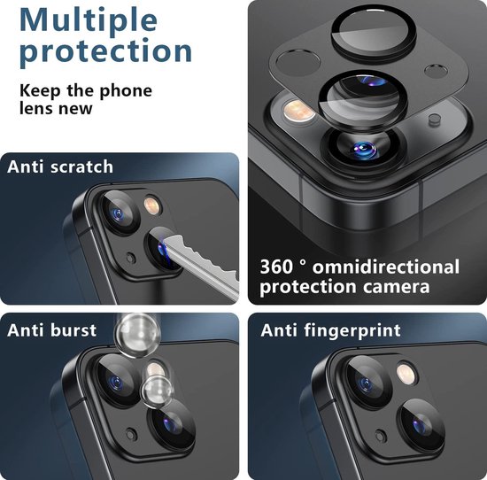 Apple iPhone 13 Camera Lens Glass Protector - Zwart | bol.com