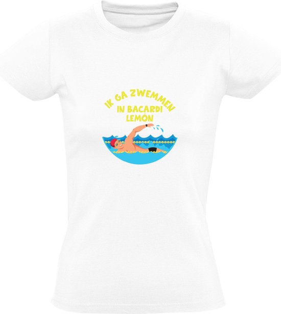 Ik ga zwemmen in Bacardi Lemon Dames t-shirt | Bacardi Limon | Mart Hoogkamer | bol